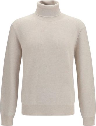 Brioni Pull &agrave; col roul&eacute; en laine et cachemire - Homme - Pulls - Beige - Taille: 2XL
