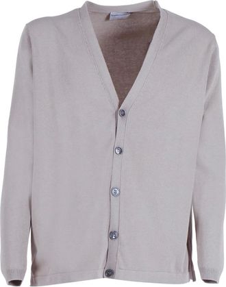 Settefili Cashmere Homme, Pulls, Gris, Taille: XL Cardigan M/Lunga Fondo Tubolare Spacchi