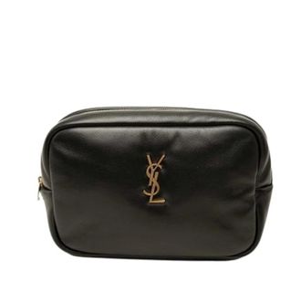 Saint Laurent Pochette matelass&eacute;e en cuir dagneau Pre-owned - Femme - Pre-owned - Noir - Taille: ONE Size