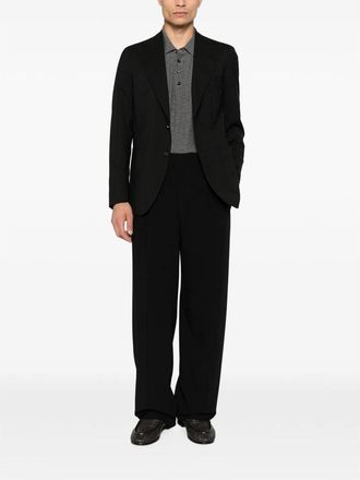 Giorgio Armani Wide-Leg Virgin Wool Trousers - Black