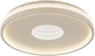 Globo Lighting Plafonnier LED avec fonction m&eacute;moire, veilleuse, intensit&eacute; lumineuse r&eacute;glable, t&eacute;l&eacute;commande, diam&egrave;tre 41 cm