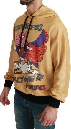 Dolce & Gabbana Mens Gold Pig Of The Year Hooded Sweater Cotton Clothing