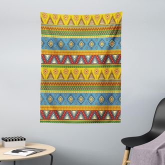 Abakuhaus Azteke Wandteppich, Traditionelle Klassische Stammes-Stil Folk-Motiv Sonne mexikanische Kultur Bild, aus Weiches Mikrofaser Stoff Wand Dekoration Für 