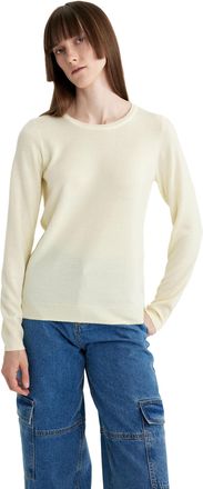 DeFacto Pullover Damen Langarm Blusen & Tuniken - Pullover Damen Winter Sweater Regular Fit Crew Neck