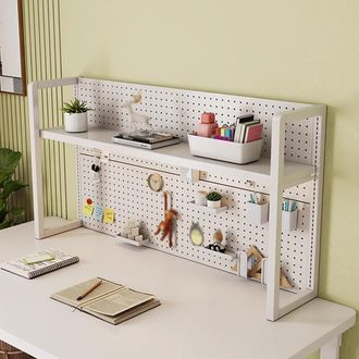 Generic Schreibtisch Stecktafel Gestell aus Metall, Höhenverstellbares Tischregal, for Computer-Monitore geeignet, for Home Office Dormitory und Zuhause(White