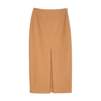 Twinset Kamelrock mit Frontschlitz - - Skirts - Damen - Braun - M