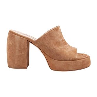 AGL Agl, Femme, Chaussures, Brun, Taille: 38 1/2 EU Clio Mule &agrave; Talon en Daim