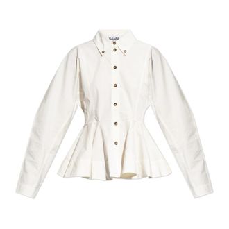 Ganni Peplum Shirt - - Blouses & Shirts - Damen - Wei&szlig; - XS