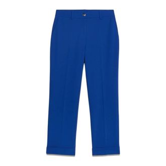 Oltre Regul&auml;re Hose aus Scuba-Cr&ecirc;pe-Gewebe - - Trousers - Damen - Blau - M