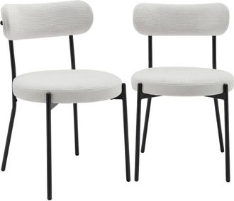 Sweeek 2er-Set Metallst&uuml;hle mit Chenille-Bezug