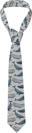 Generic Cravate Les Baleines Sont Partout Confortable Necktie Tendance Cravates Homme Pour Remise De Dipl&ocirc;me F&ecirc;te Affaires
