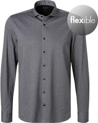 Olymp Herren Hemd grau Jersey