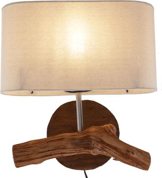 Guru Shop Wandlampe/Wandleuchte/Wandleuchte, in Bali Handgefertigt aus Naturmaterial, Baumwolle - Modell Mokka, 40x35x15 cm