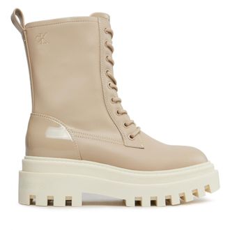 Calvin Klein Jeans Schn&uuml;rstiefeletten Calvin Klein Jeans Chunky Laceup Lth Mg Sat YW0YW01285 Beige
