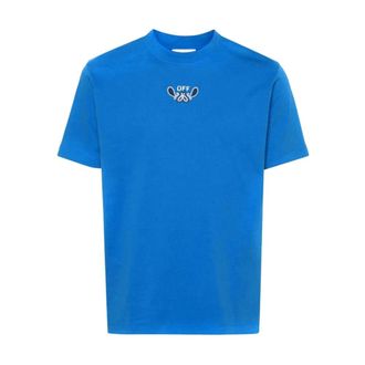 Off-white Bandana Arrow Baumwoll-T-Shirt - - Tops - Herren - Blau - S