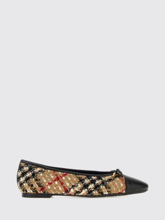 Burberry Ballerinas aus Tweed mit Vintage-Check mit runder Kappe und Schleife