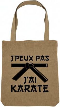Fabulous Sac Shopping Tote Bag Aspect Lin - JPeux Pas Jai Karate Sport Combat Art Martiaux - Sac de Courses Toile Epaisse 360g Beige Naturel Cabas Port&eacute; Epaule