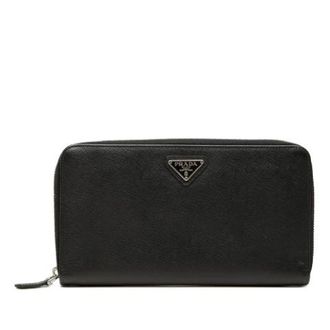 Prada Portefeuille zipp&eacute; Saffiano Pre-owned - Femme - Pre-owned - Noir - Taille: ONE Size