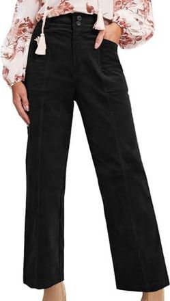 Generico Pantalon de sport pour femme taille haute pantalon d&eacute;contract&eacute; jambe large athl&eacute;tique pantalon avec poches &eacute;l&eacute;gant sport confortable pantalon de surv&ecirc;