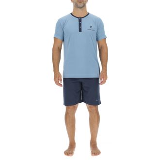 Pierre Cardin Pierre Cardin Underwear Herren Pca/1/Enc/228 Pyjamaset, Hellblau/Marineblau, M