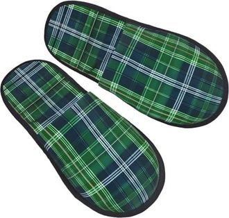 Generic Pantoufles Moelleuses Impression De Tartan &Eacute;cossais Bleu Slippers Maison L&eacute;g&egrave;res Chausson Pour Ext&eacute;rieur Unisex Homme L