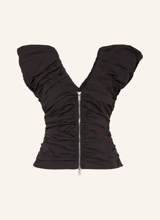 Ganni Blusentop schwarz