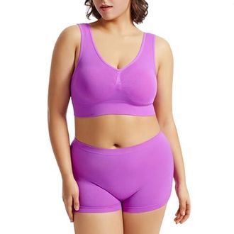 Generic Ensemble sous Vetement Femme Ensemble Lingerie Confortable Classique Bralette Bretelles Fines - Respirante, sans Armature, Confort Toute La Journ&eacute;e