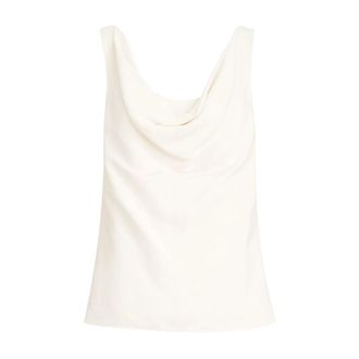 Brunello Cucinelli Fluid Twill Top - - Tops - Damen - Beige - S