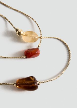 Mango Collier perles combin&eacute;es or - Femme - Taille unique - MANGO