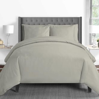 Pizuna 600 Fadenzahl aus Baumwolle Bettw&auml;sche Silber,100% Langstaple Baumwolle Bettbezug und Kissenbezug, 100% Baumwolle Mako Satin 2-Teilig Bettw&auml;scheset 13