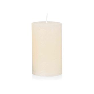 NKlaus Rustikale Adventskerze Creme 6x10 cm - Stumpenkerze aus Wachs f&uuml;r Weihnachtsdeko, Adventskranz & Tischdekoration, lange Brenndauer