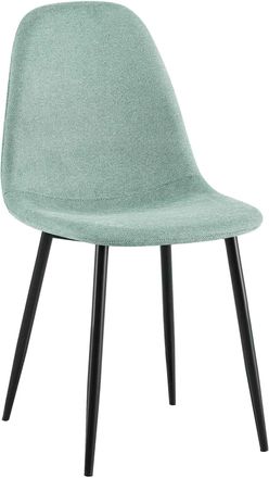 Clp Esszimmerstuhl gepolstert Napier, K&uuml;chenstuhl mit R&uuml;ckenlehne und schwarzem Metallgestell, Polsterstuhl Esszimmer bis 150 kg belastbar, Farbe:hellgr&uuml;n