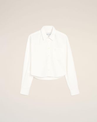 Ami Ami Paris - Chemise blanche courte en coton Ami de Coeur emboss&eacute; Blanc - Taille : 34 - pour Femme