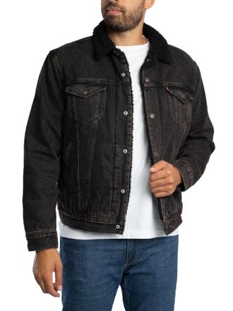 Levi's Typ 3 Sherpa Trucker Jacke, Schwarz