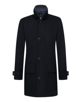 Tom Rusborg Kurzmantel mit Stehkragen aus einem Wollmix in