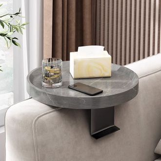 Generic Sofa Tablett, Armlehnen Tablett Mit Verstellbarer Trennwand Und Verdickter Tischplatte, Konkave Tischplatte for Taschent&uuml;Cher, Wasserbecher