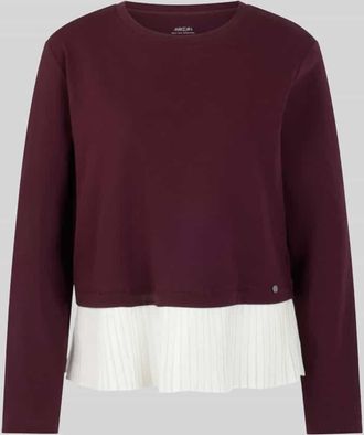 Marc Cain Loose Fit Langarmshirt aus Baumwoll-Mix mit plissiertem Volantdetail