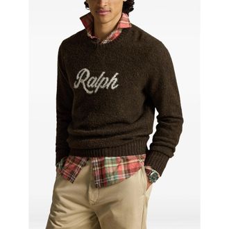 Ralph Lauren Logo Intarsia-Knit Sweater - Brown
