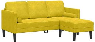vidaXL L-f&ouml;rmiges Sofa Gelb 173x131x67 cm Samt vidaXL450091