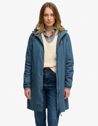 Superdry Veste coupe-vent longue - Bleu ardoise