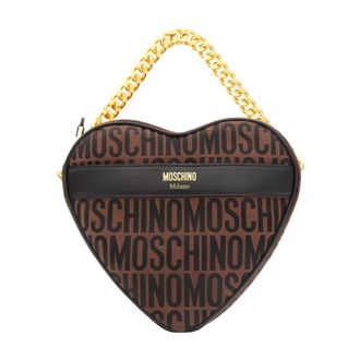 Moschino Logo Heart Bag - - Bags - Damen - Braun - ONE SIZE