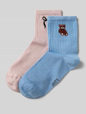 Jake*s Casual Socken mit Label-Print im 2er-Pack