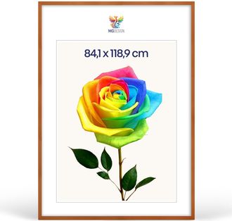 MG Design Bilderrahmen A0 84,1 x 118,9 cm - Posterrahmen mit Lackiertes Holzrahmen (Echtholz) und bruchsicherem Acrylglas, Hoch & Quer mit verst&auml;rkter Wandaufh&auml;