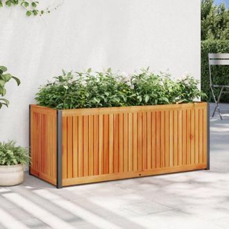 vidaXL Vidaxl - Jardinière 110x45x44 cm bois massif dacacia et acier