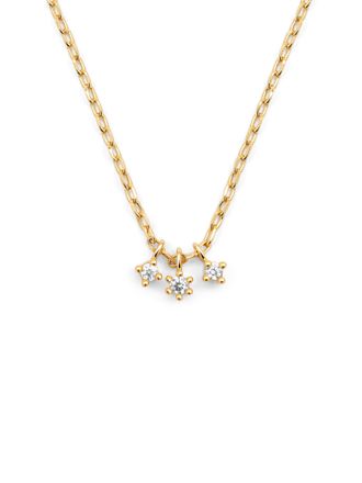 Singularu Luzia Halskette. Messing mit 18 Kt Vergoldeter Beschichtung und Zirkonia. Schmuck f&uuml;r Damen