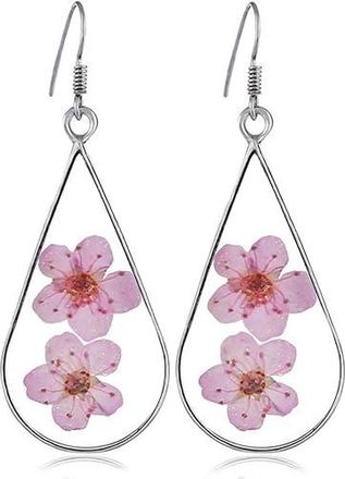 Generic Boucles doreilles Pendantes Longues en r&eacute;sine s&eacute;ch&eacute;e &agrave; la Main Boho, Style 3Op&eacute;ration Facile