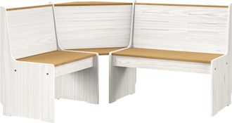 tidyard Eckbank Eck-Sitzbank Essecke Sitzecke K&uuml;chen-Eckbank K&uuml;chenbank Eckbankgruppe Sitzgruppe Bank K&uuml;chenm&ouml;bel Gartenbank 151 cm Honigbraun und Wei&szlig; Massiv