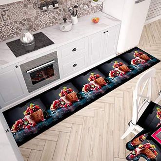 Petti Artigiani Italiani Teppich f&uuml;r K&uuml;che 52x340 cm Frutti Di Bosco