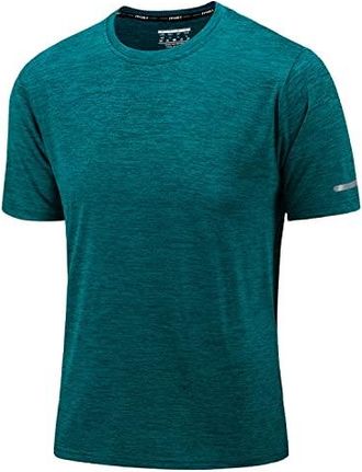 KEFITEVD Haut de Course à Manches Courtes pour Hommes Chemises de Sport à Séchage Rapide T-Shirt Respirant Léger,Vert, 3XL