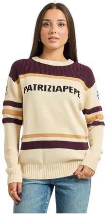 Patrizia Pepe Femme, Pulls, Multicolore, Taille: 38 FR Pull Racing avec Logo